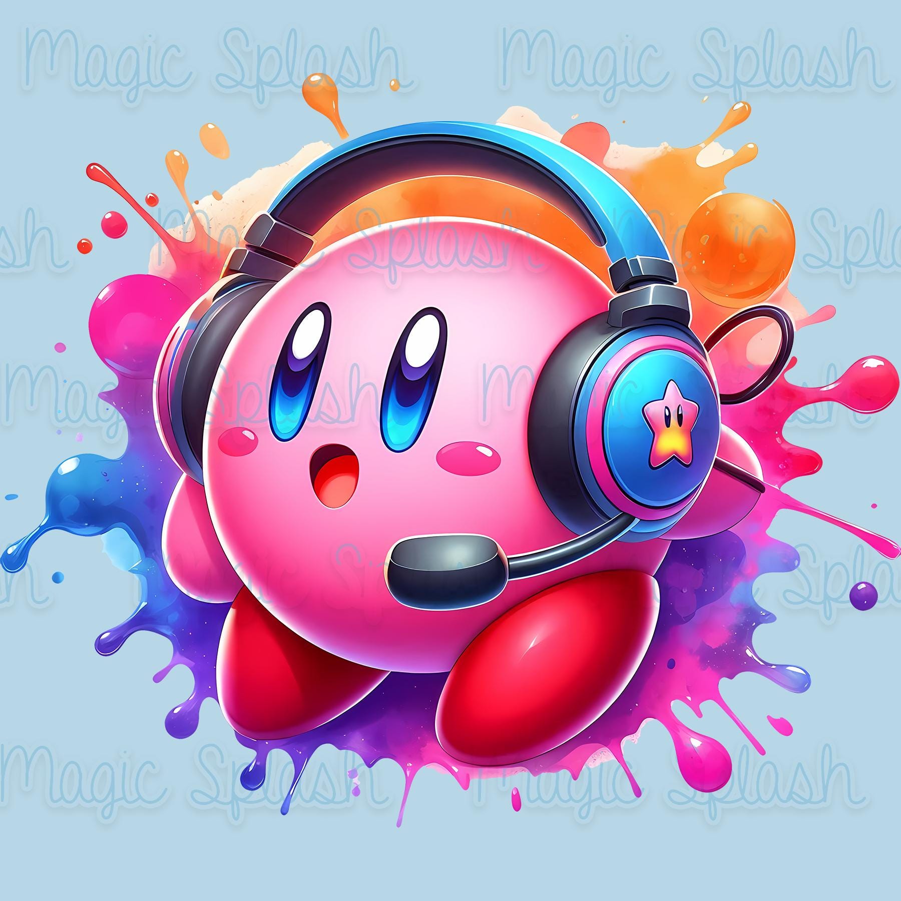 5 Gamer Kirby PNG Clipart: Rainbow Gaming Art (digital Download) - Etsy