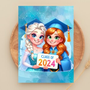 Anna y Elsa Graduadas 2024 Salpicaduras de acuarela, imágenes ...