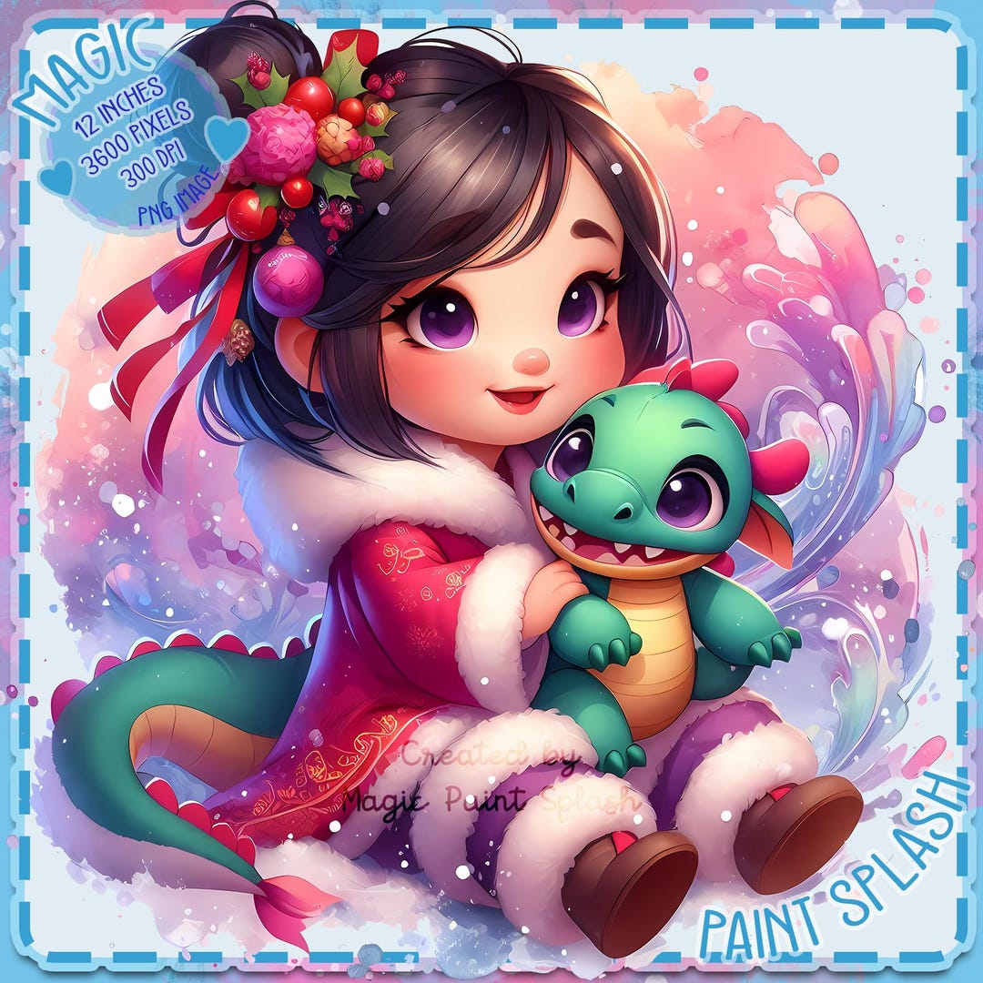 Christmas Baby Mulan PNG: Watercolor Holiday Clipart (digital Download ...