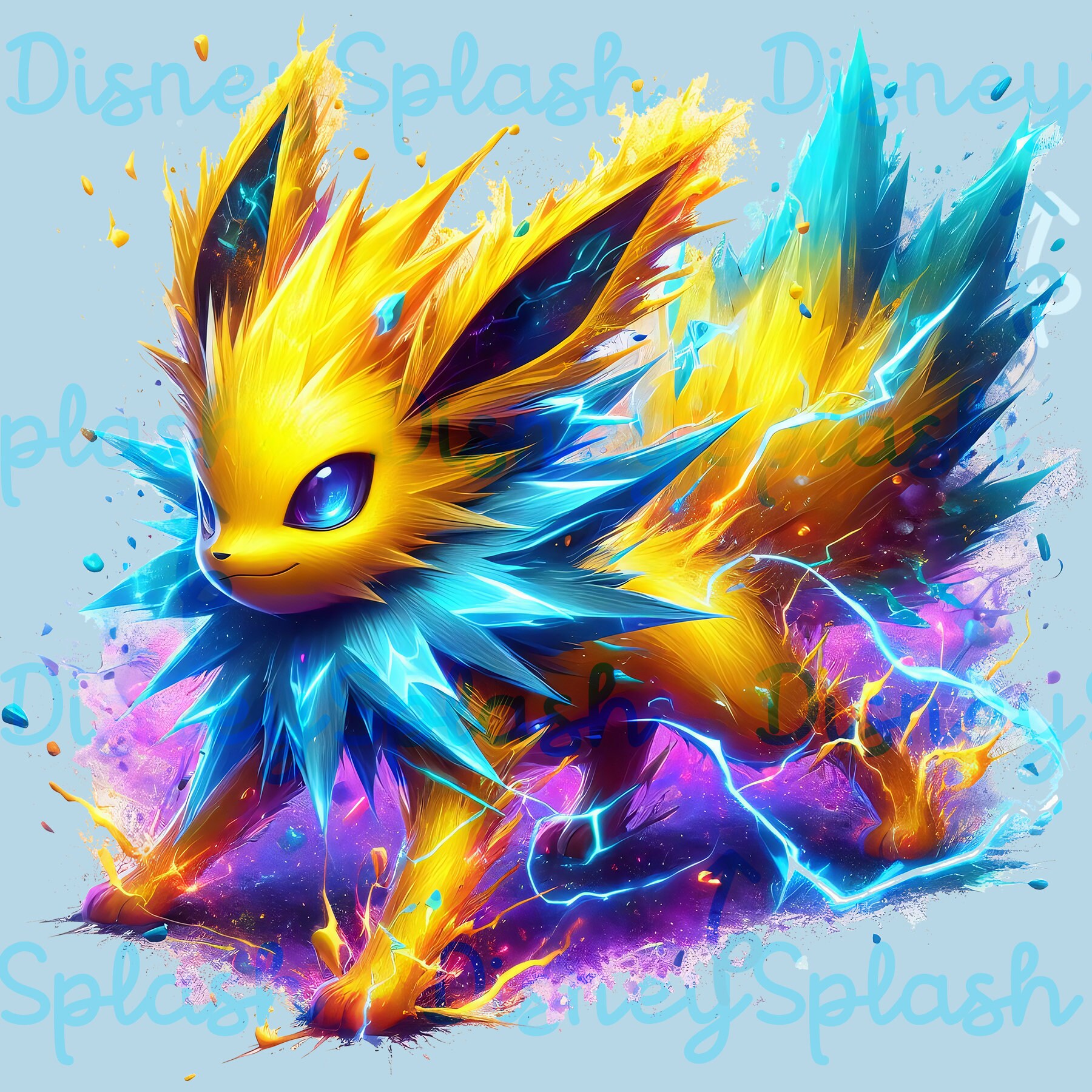 Jolteon Watercolor Clipart: Rainbow Splash PNG (digital Download) - Etsy