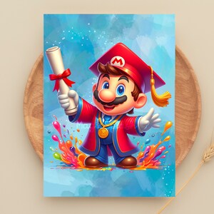 Mario Diploma Graduation Watercolor Splash, Clipart Images, Graphics ...