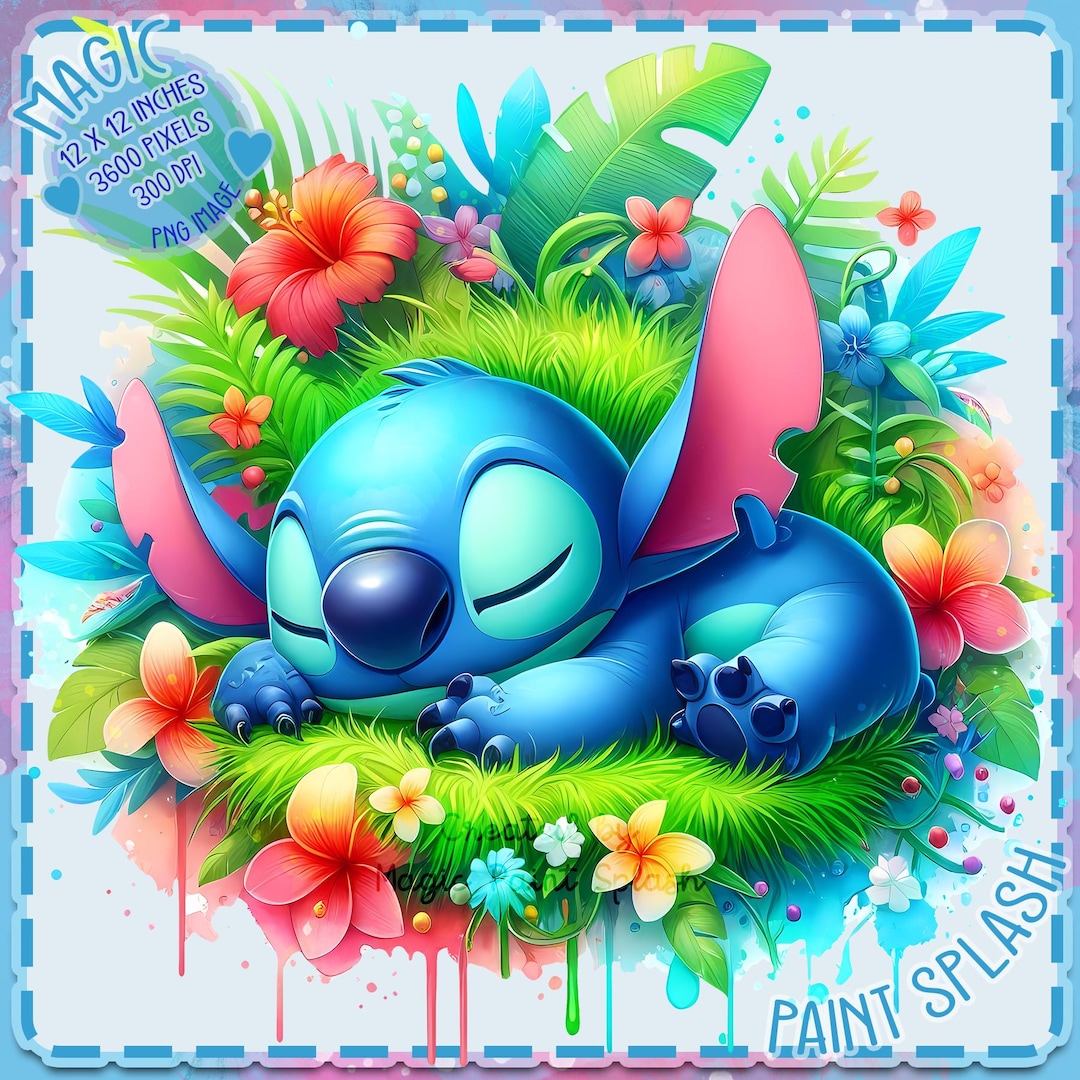 Stitch Nap Watercolor Splash, Clipart Images, Graphics and Artwork ...