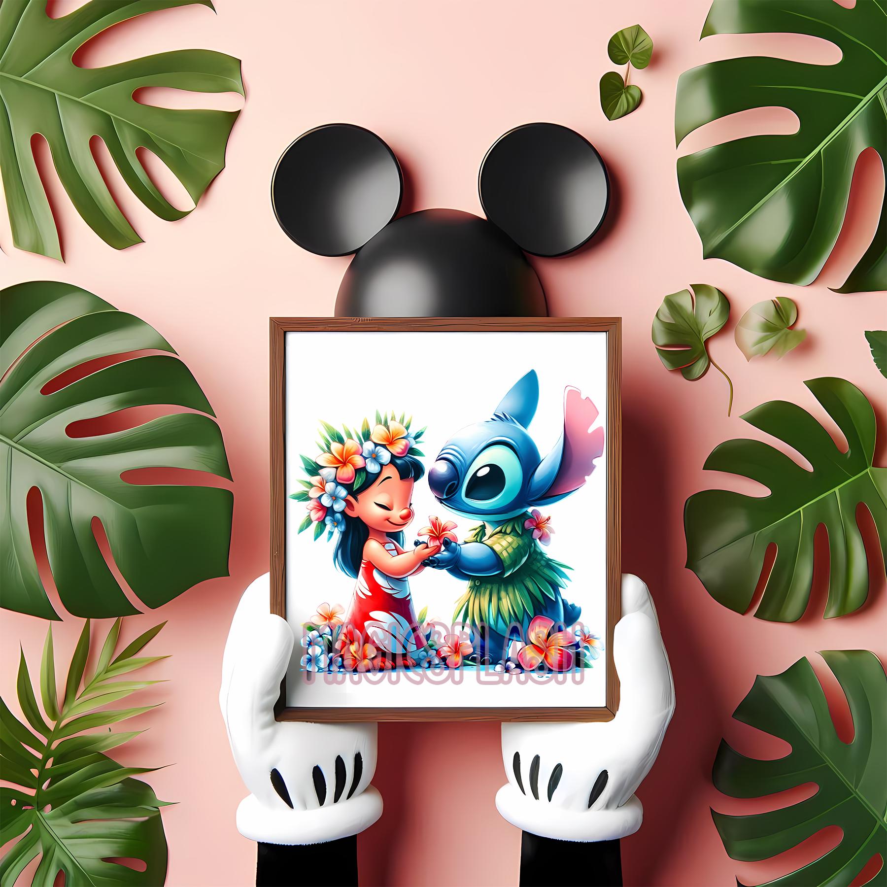 Flores de Lilo y Stitch PNG: Arte tropical hawaiano (Descarga digital ...