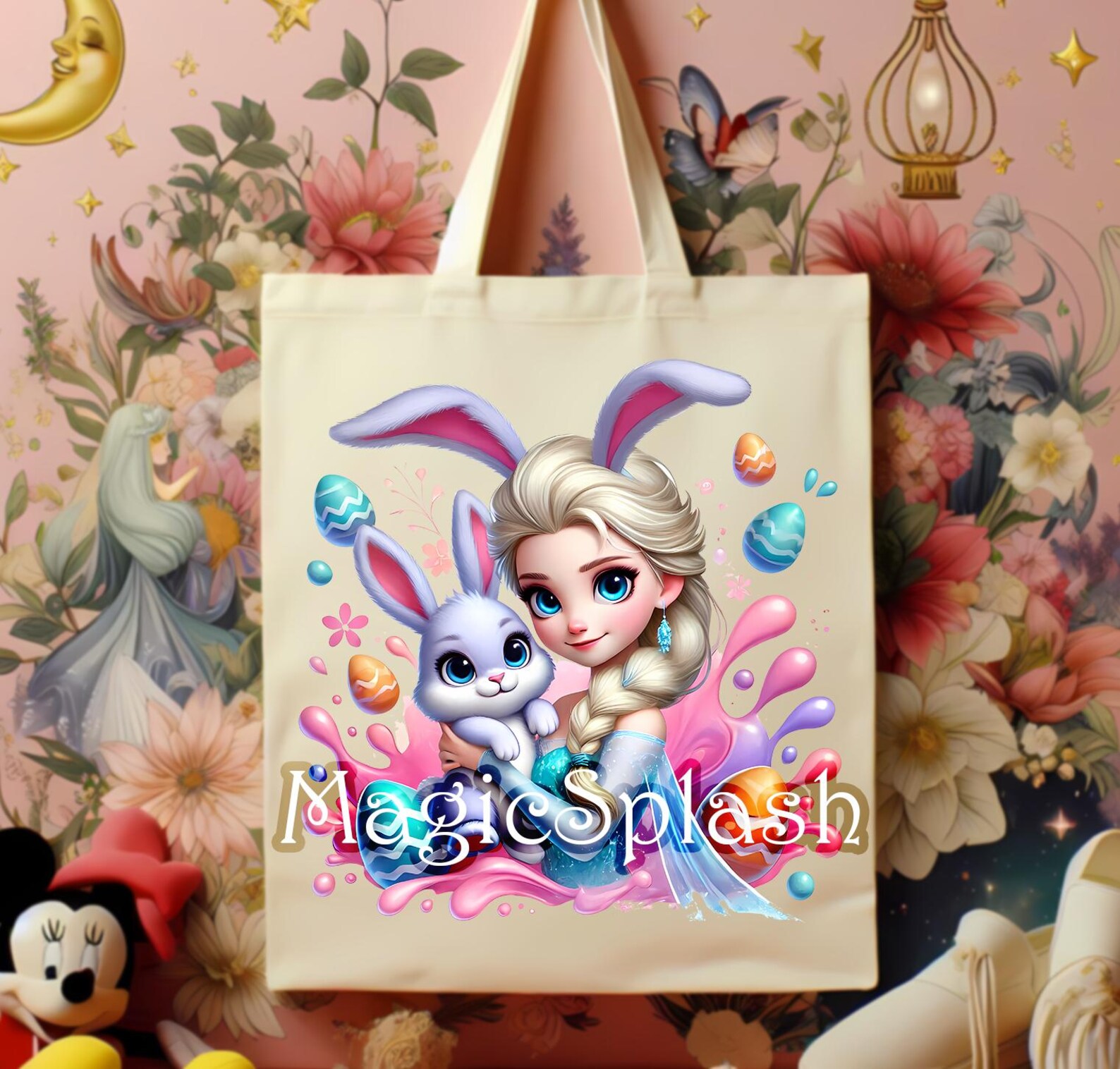 Elsa Easter Bunny PNG: Watercolor Splash Clipart (digital Download) - Etsy
