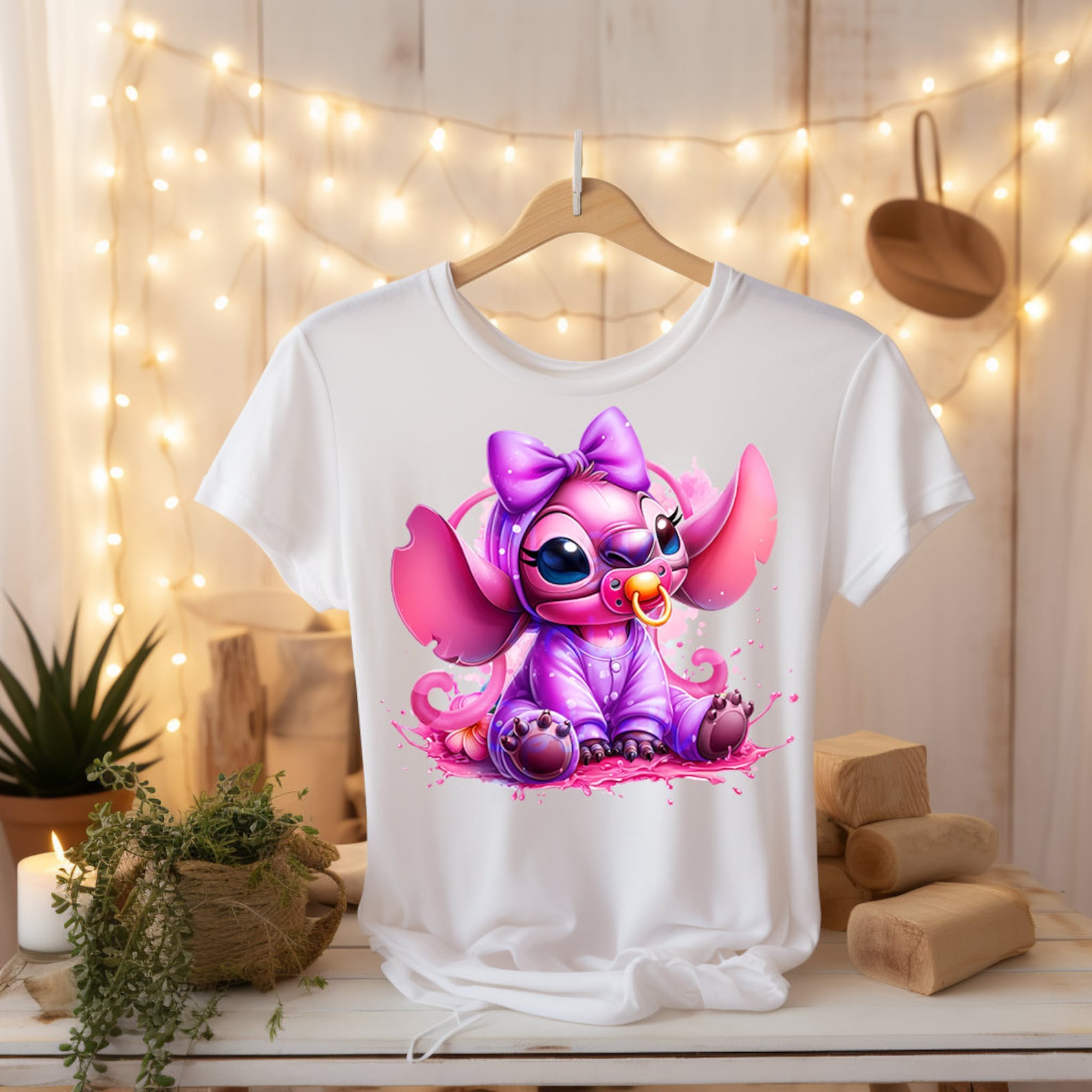 Baby Angel Stitch PNG: Watercolor Splash Clipart (digital Download) - Etsy