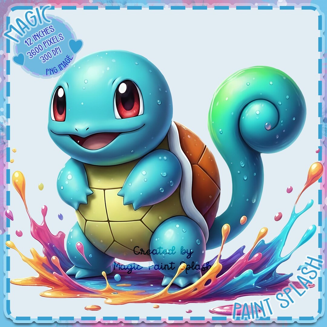 Squirtle Watercolor Splash, Clipart Images, Graphics and Artwork ...