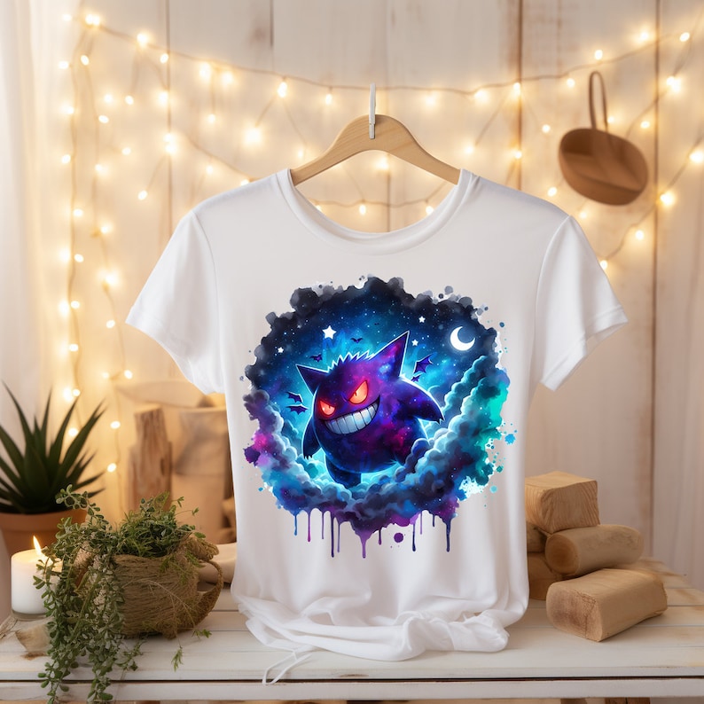 Gengar in Clouds PNG: Rainbow Watercolor Clipart (digital Download) - Etsy