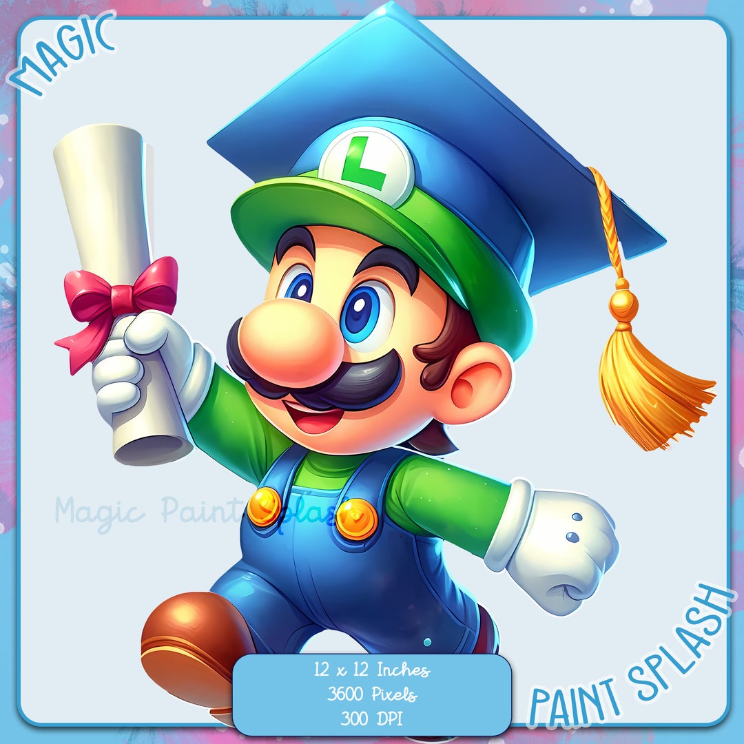 Luigi Diploma Graduation No Splash - Etsy