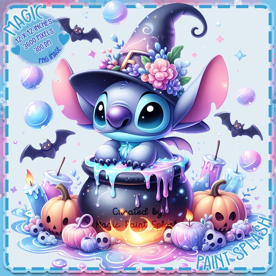 Pastel Halloween Stitch PNG: Witchy Clipart Image (digital Download) - Etsy
