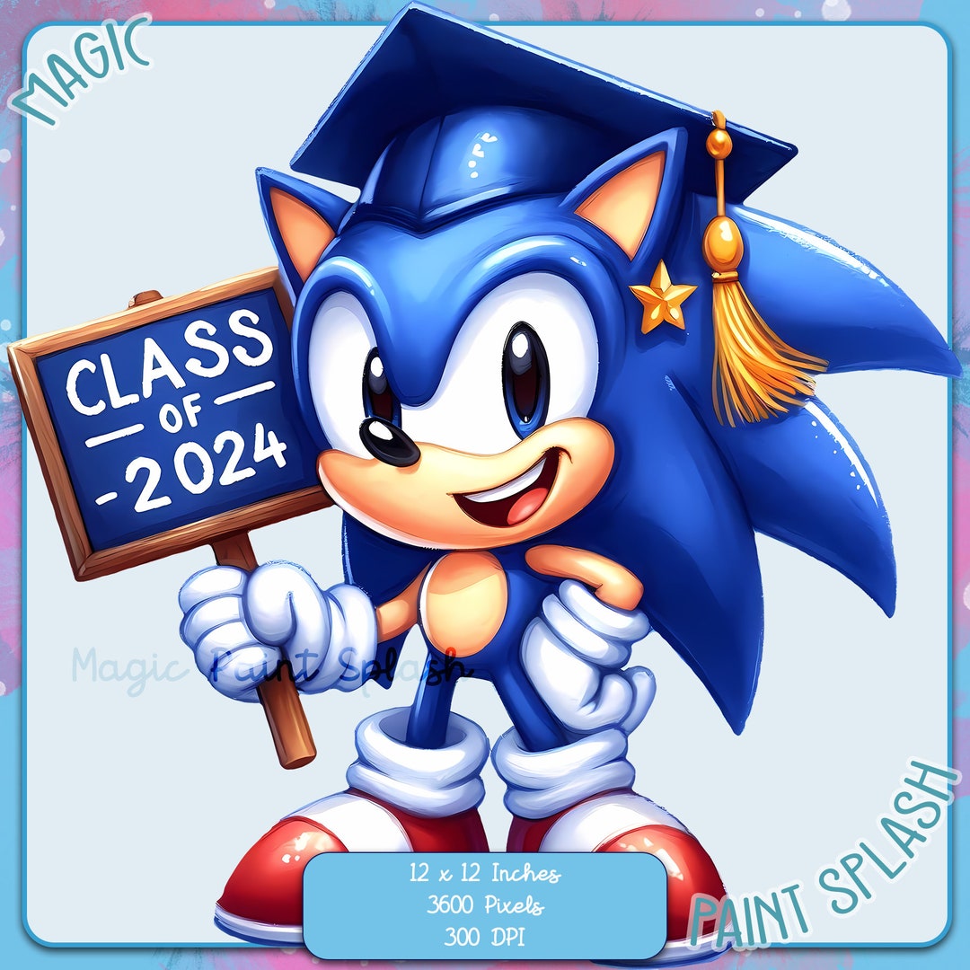 Sonic Graduation PNG Image, Clipart Images, Graphics and Artwork, PNG ...