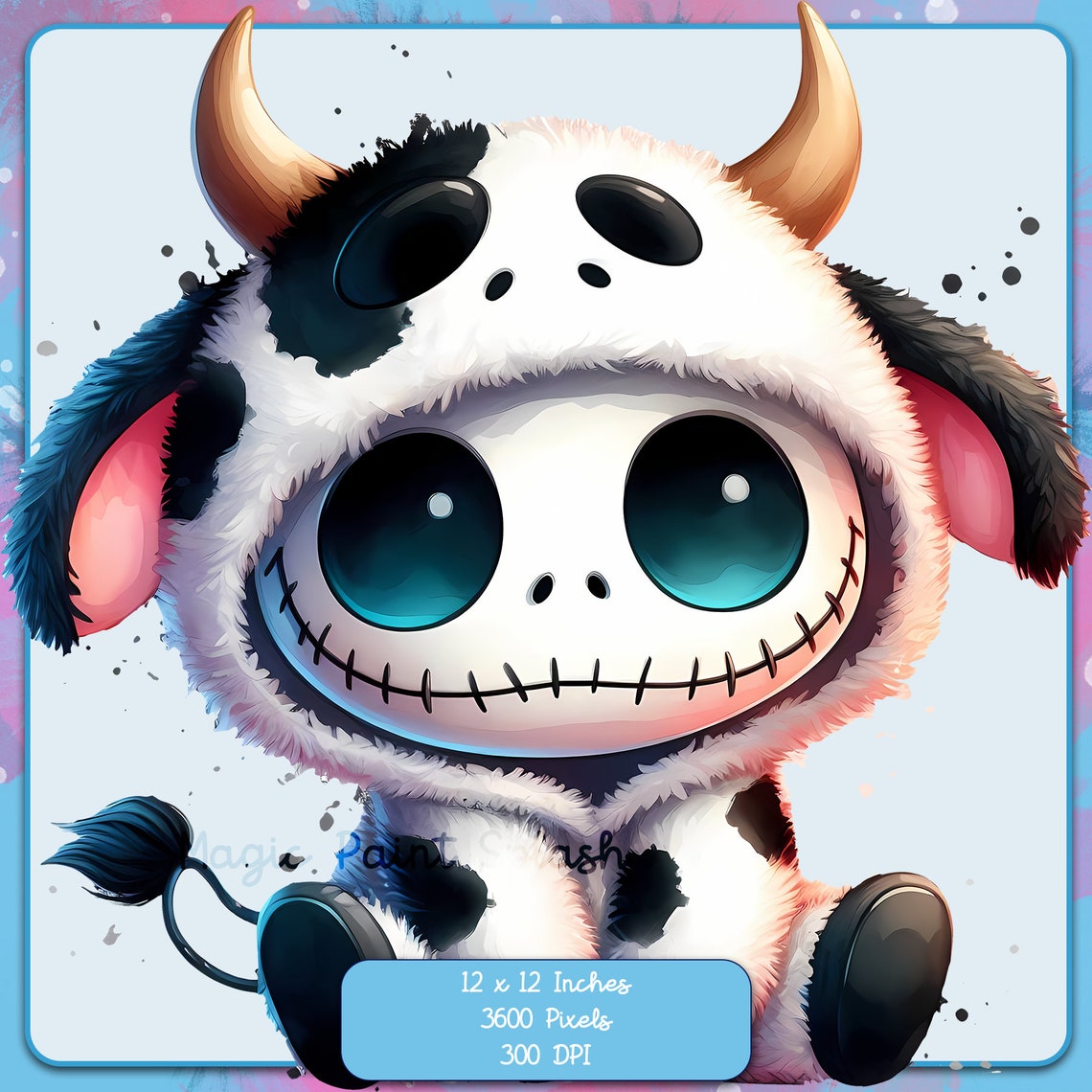 Jack Skellington Cow Costume PNG: Spooky Halloween Clipart (digital ...