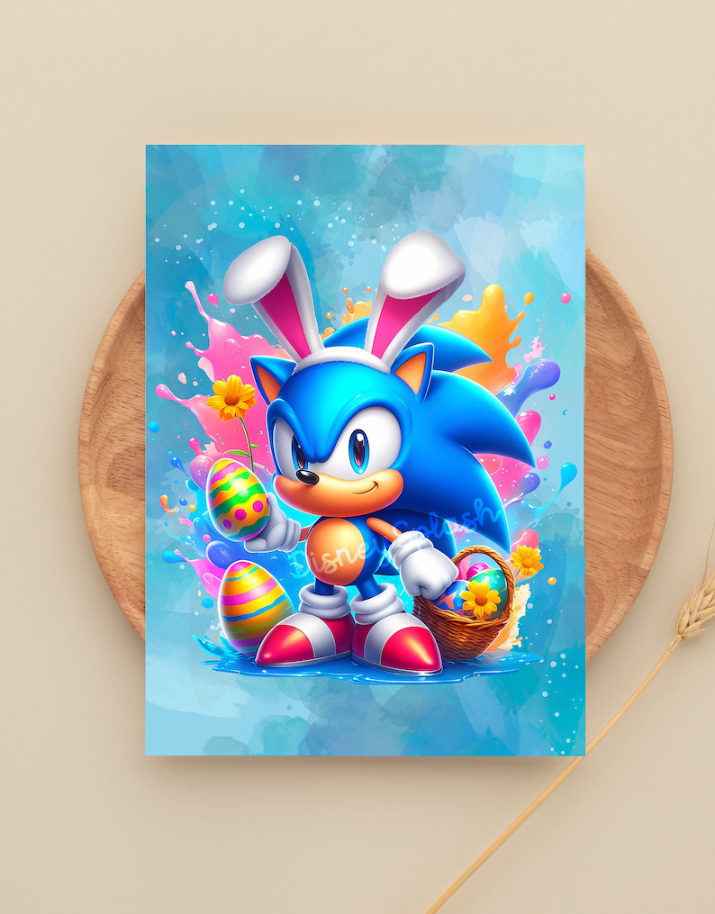 Sonic Bunny Ears Watercolor Splash, Clipart Images, Graphics and ...