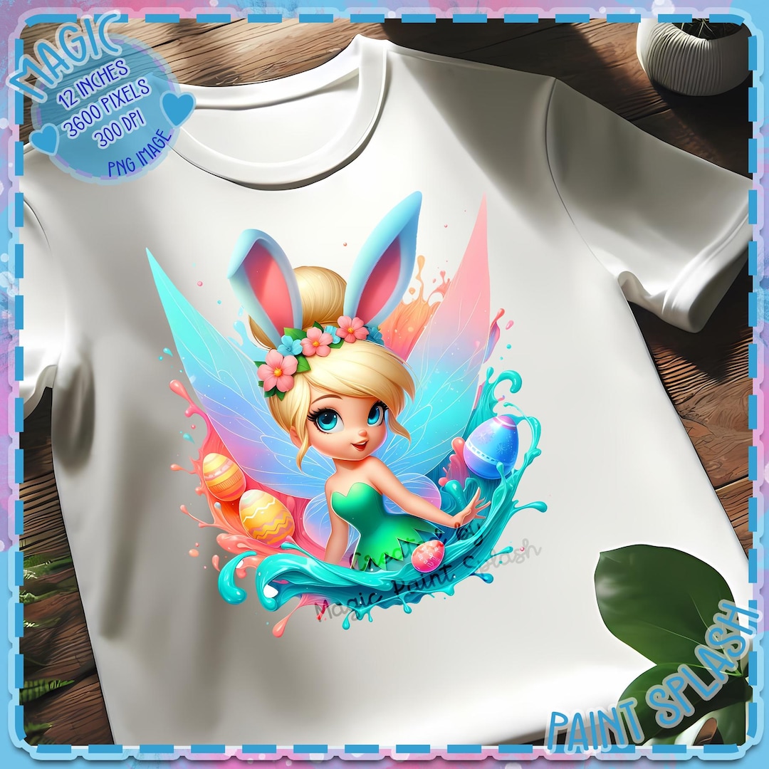 Tinkerbell Easter Bunny Clipart: Watercolor Fairy Princess (PNG) - Etsy