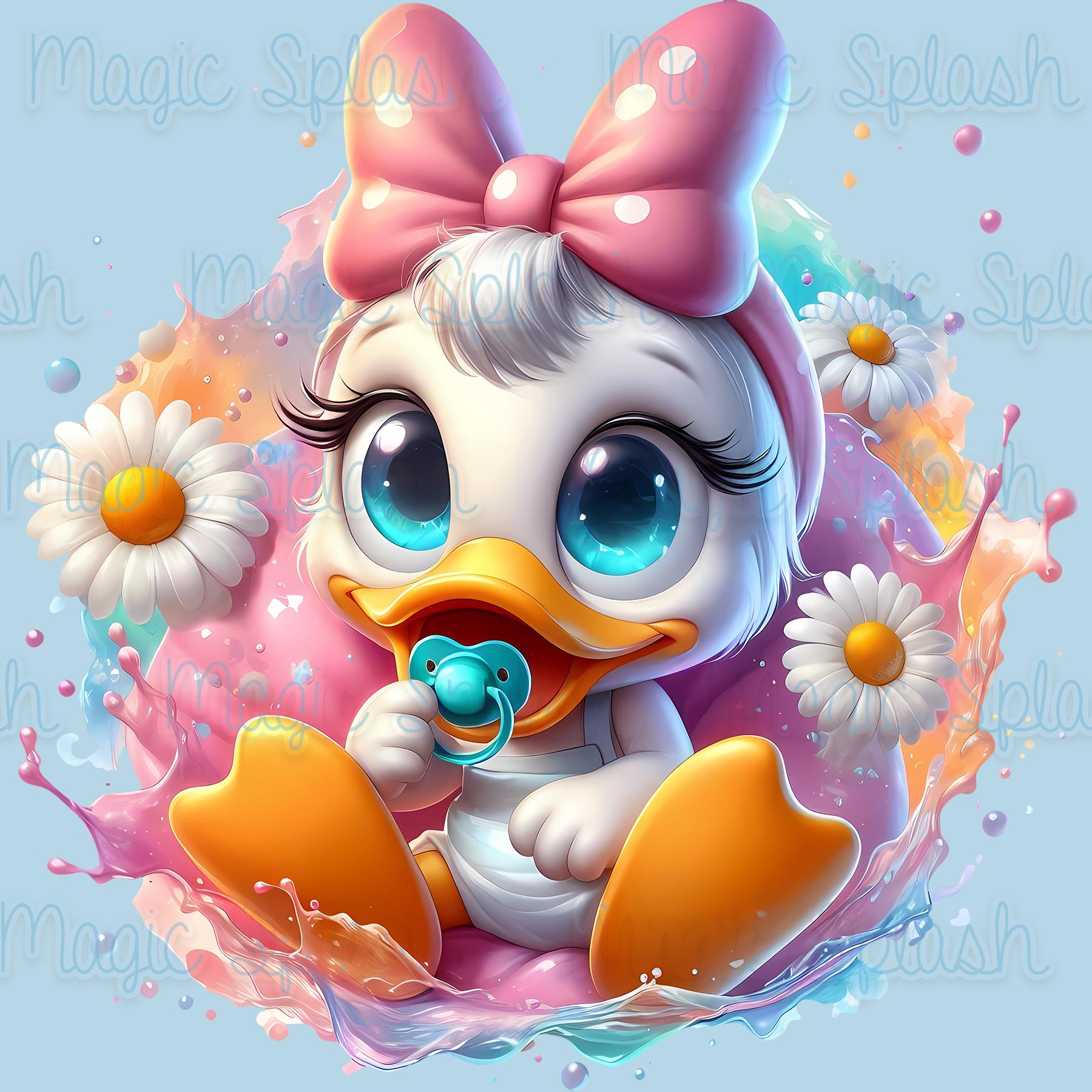 Baby Daisy Watercolor Clipart: Rainbow Splash PNG (digital Download) - Etsy
