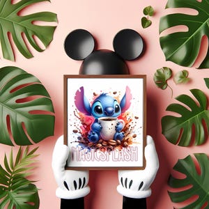 Stitch Coffee Watercolor Splash: Rainbow PNG Clipart (digital Download ...