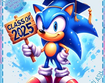 Sonic Graduation 2025 Watercolor Splash, Clipart Images, Graphics and ...