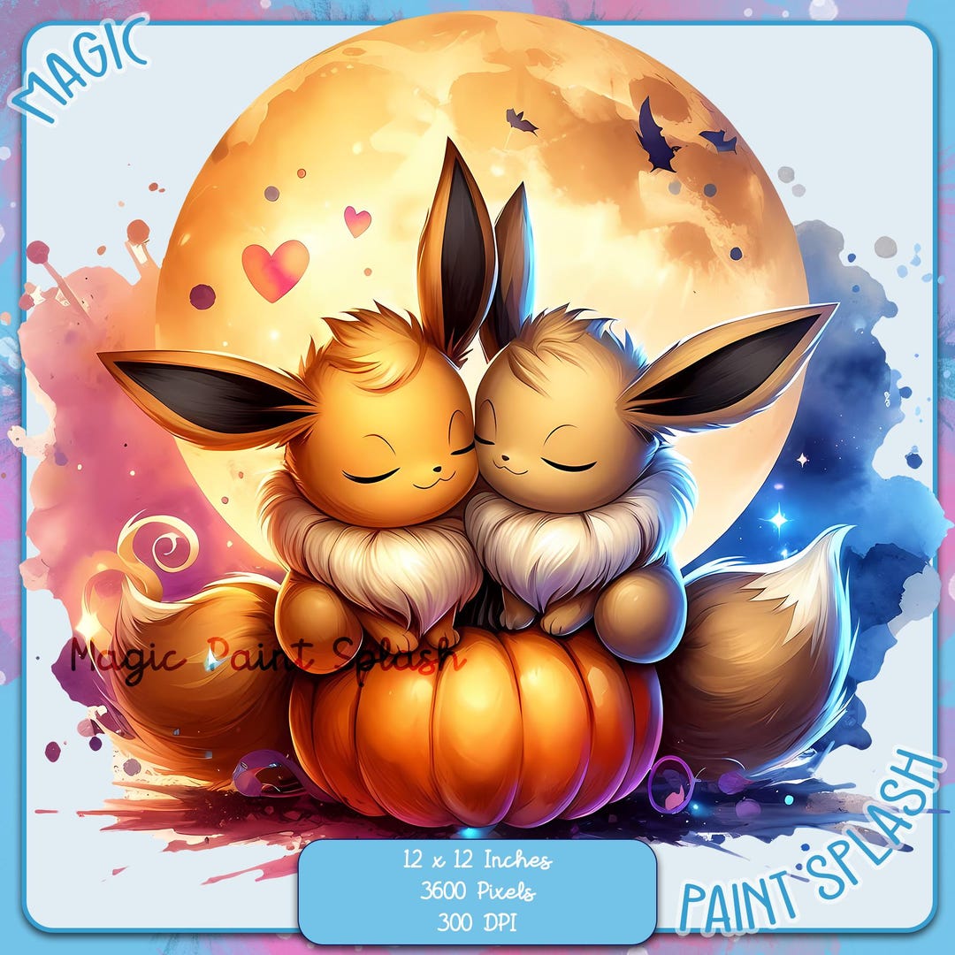 Eevee Halloween PNG, Watercolor Clipart Image (digital Download) - Etsy