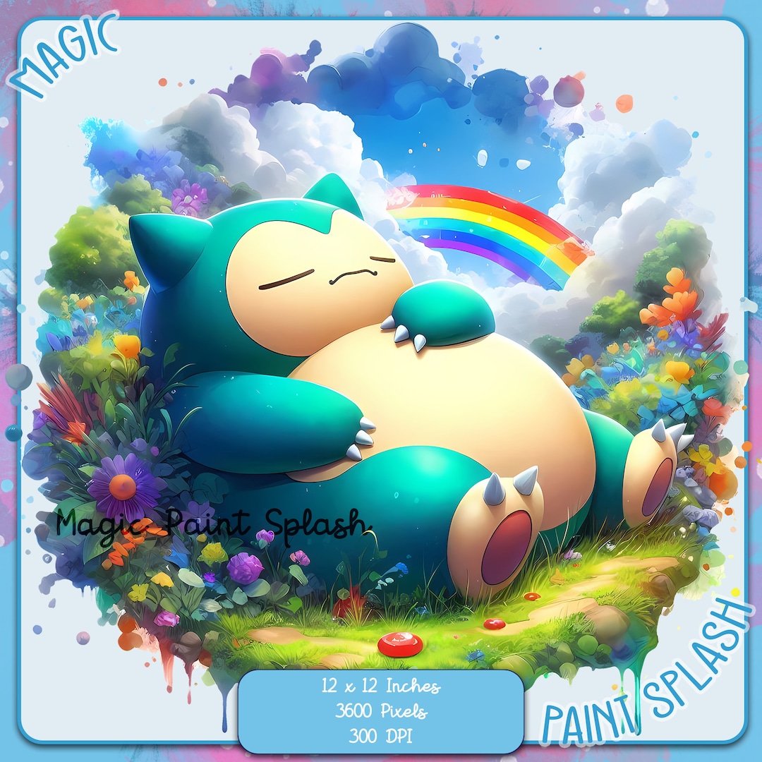 Snorlax Rainbow Watercolor Splash PNG Image, Clipart Images, Graphics ...