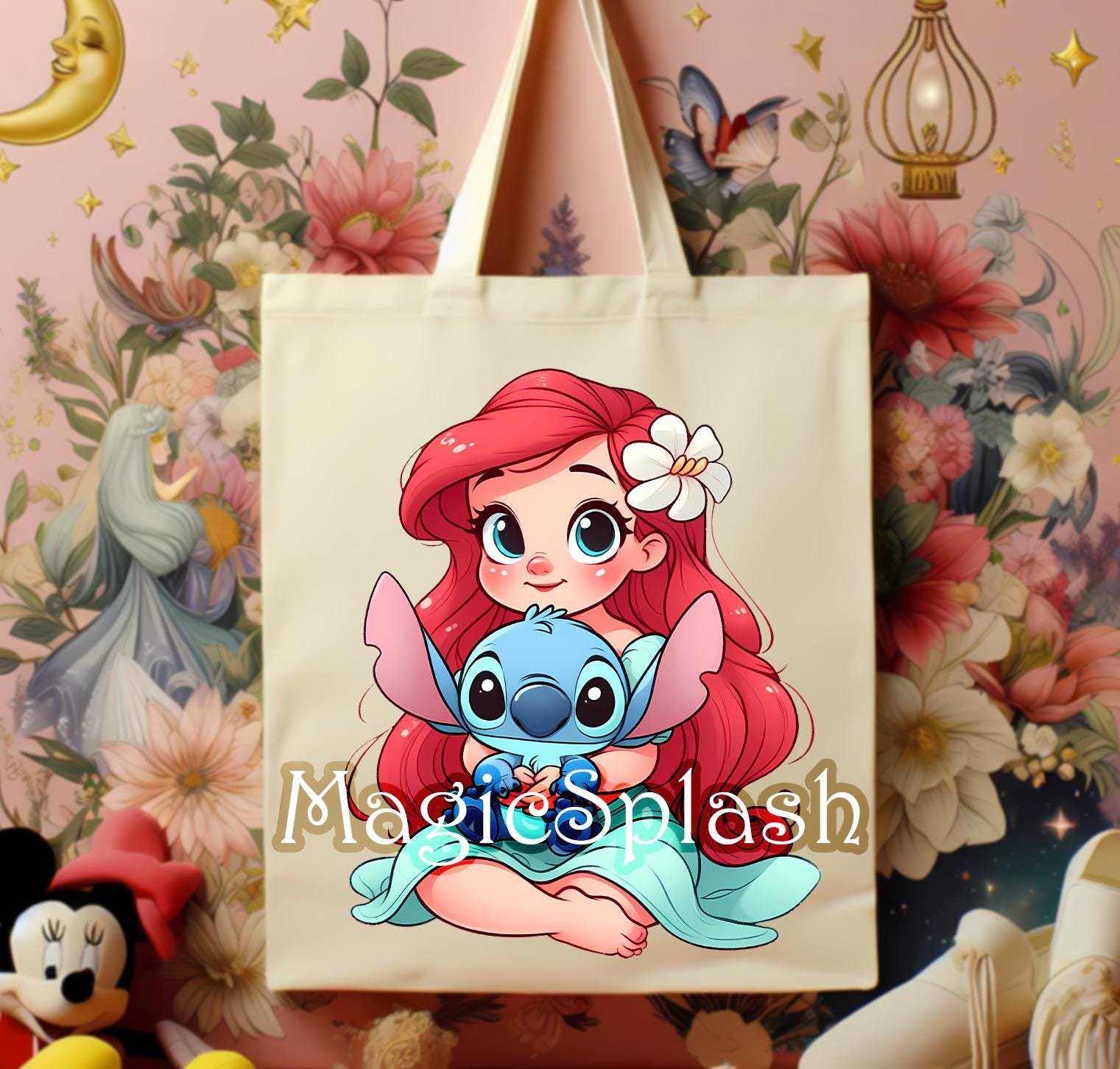 Ariel and Stitch Hug: Watercolor Clipart PNG (digital Download) - Etsy