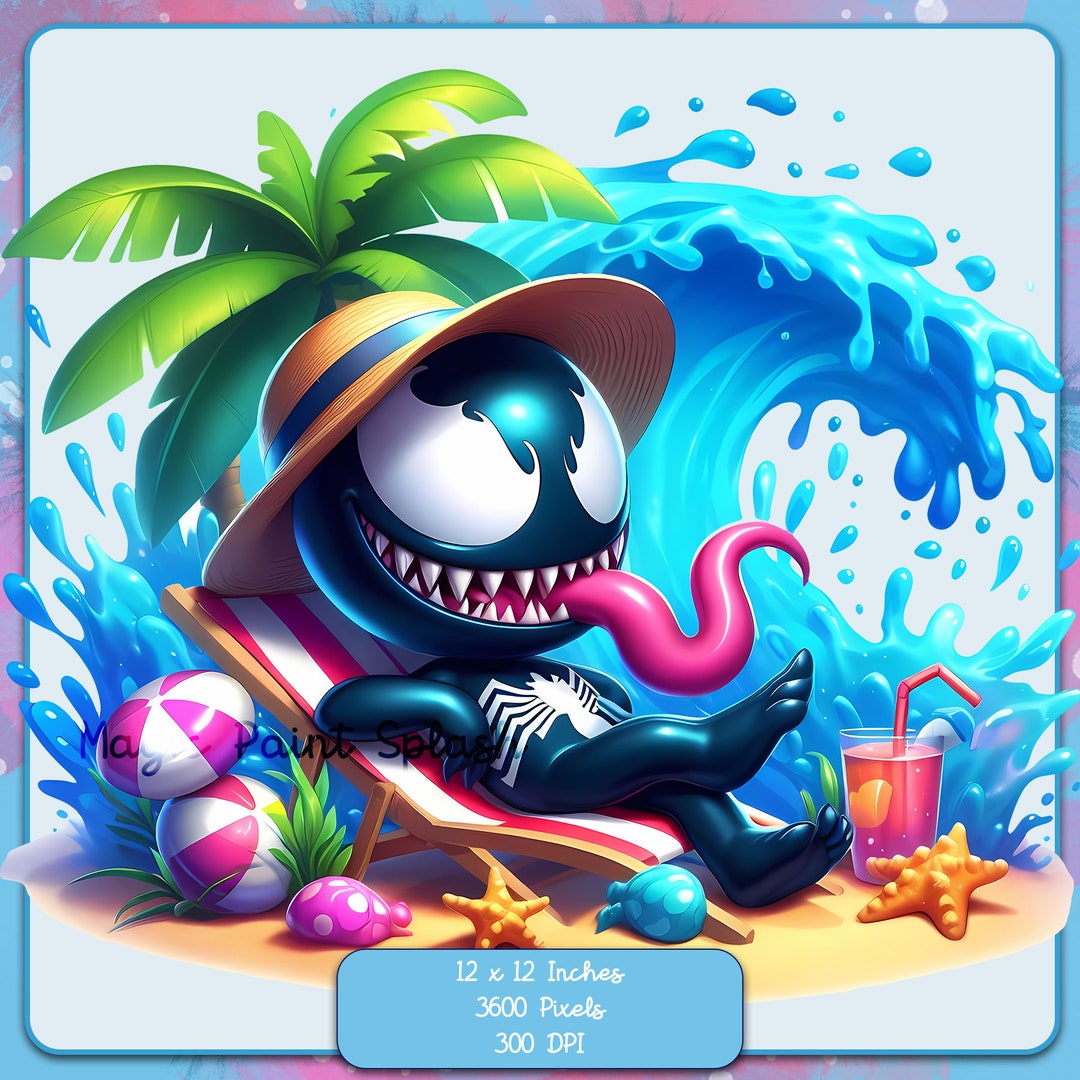 Venom Summertime Clipart: Beach Vacation PNG (digital Download) - Etsy