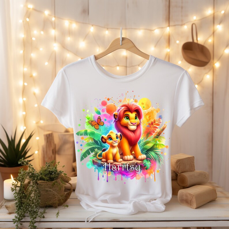 Mufasa and Simba Watercolor Splash PNG: Lion King Art (digital Download ...