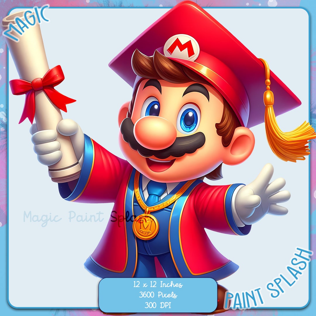 Mario Diploma Graduation No Splash - Etsy