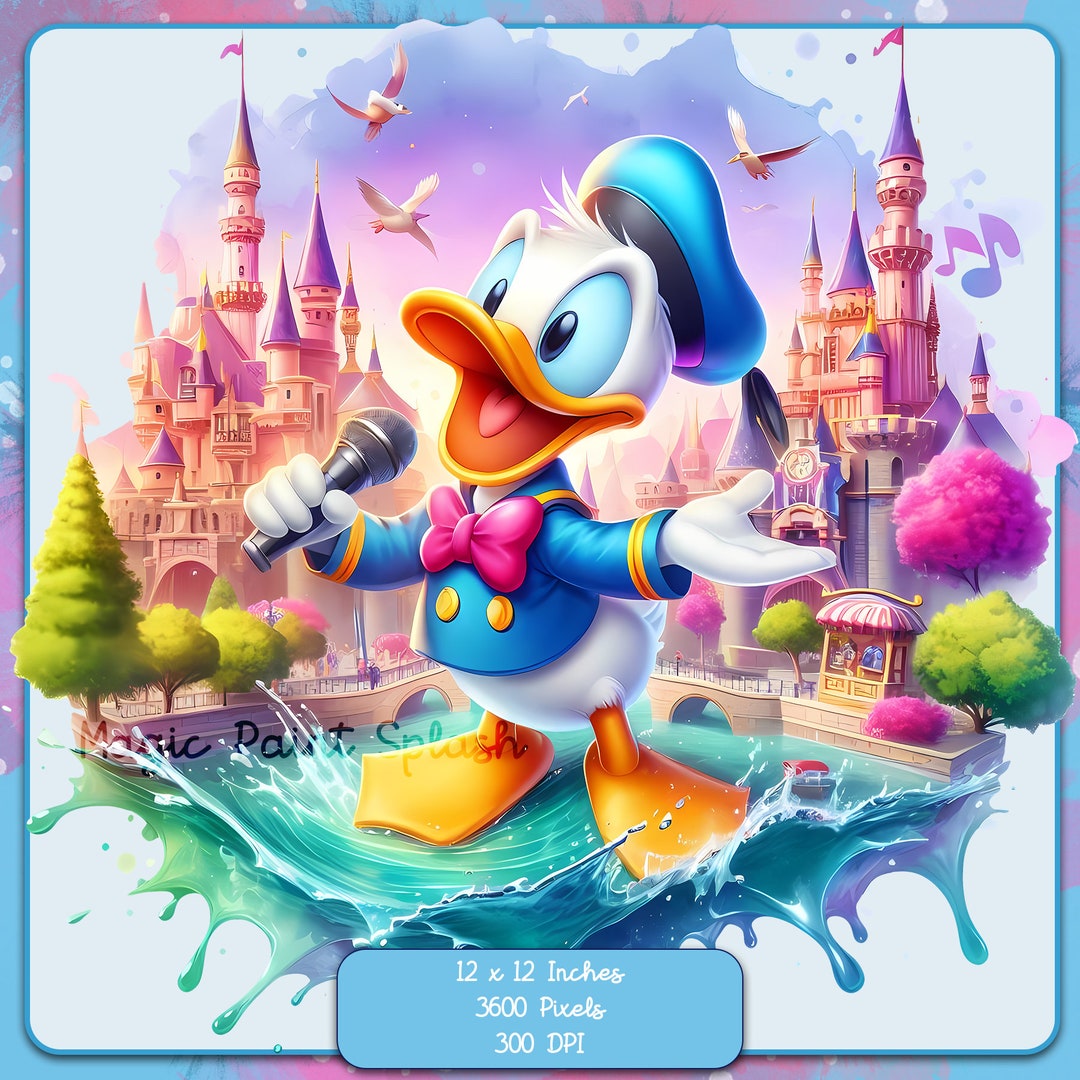 Donald Singing Watercolor Splash, Clipart Images, Graphics and Artwork ...