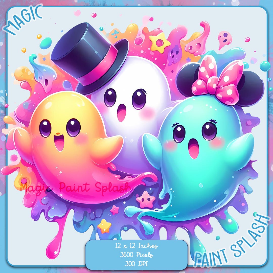 Halloween Ghosts Watercolor Splash, Clipart Images, Graphics and ...