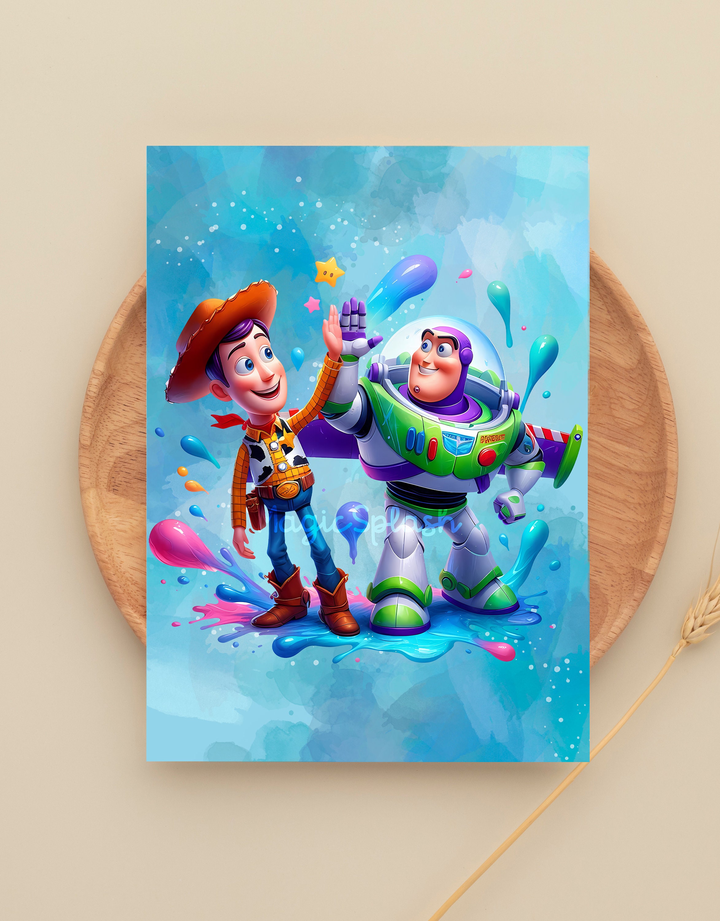 Woody and Buzz Watercolor Splash, Clipart Images, Graphics and Artwork ...