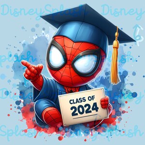 Cute Spidey 2024 Graduation, Graduation Watercolor Splash, Clipart ...