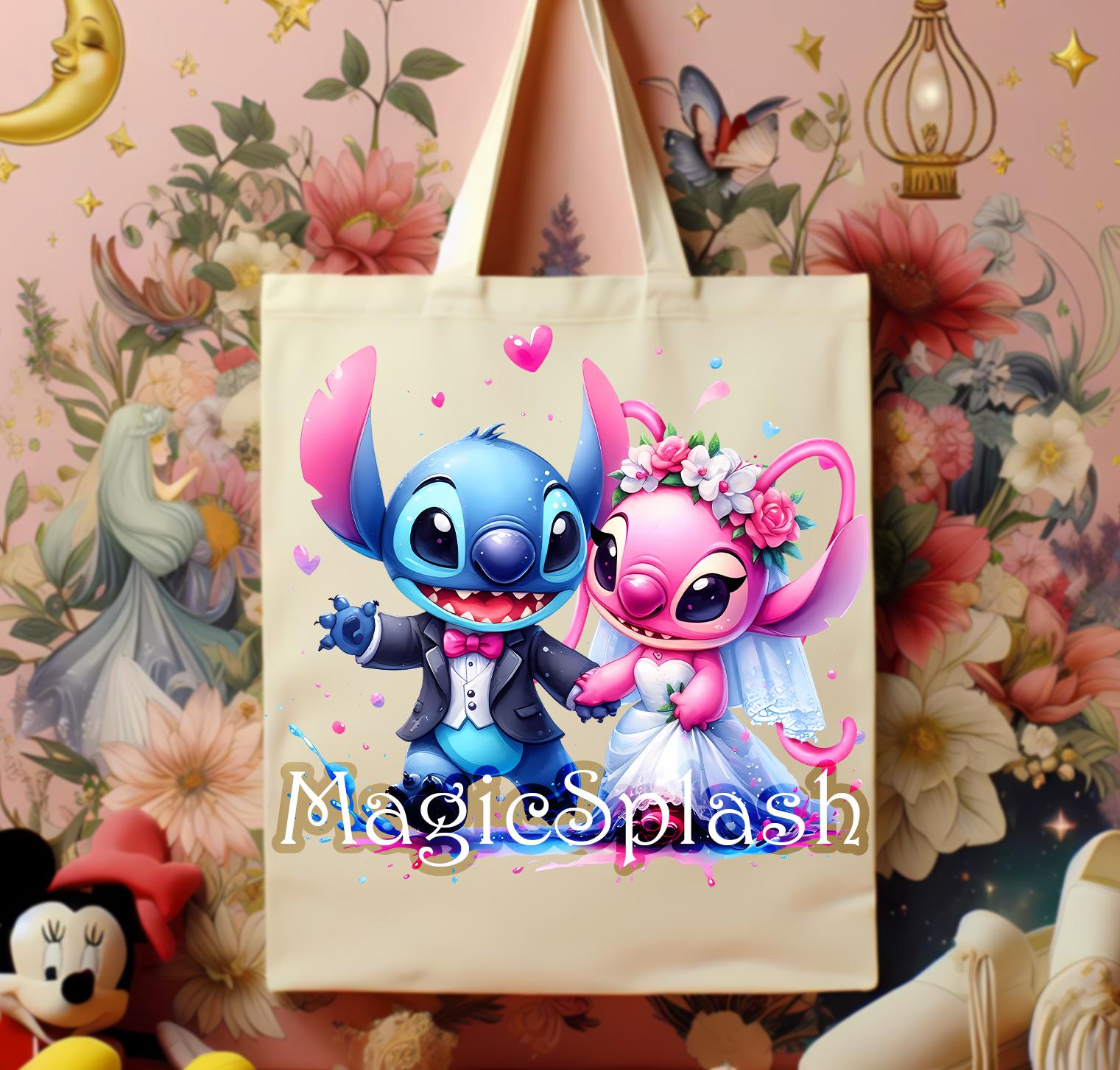 5 imágenes prediseñadas de boda de Stitch y Ángel: paquete PNG de ...