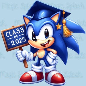 Sonic Graduation PNG: Hedgehog Clipart Image (digital Download) - Etsy