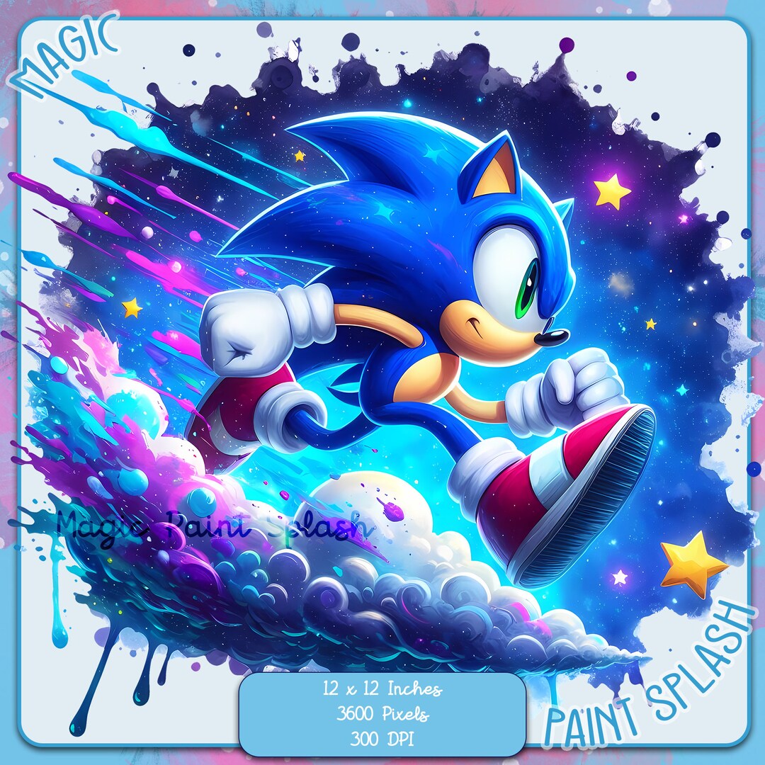 Sonic Clouds Watercolor Splash, Clipart Images, Graphics and Artwork, Rainbow Aesthetic, PNG ...