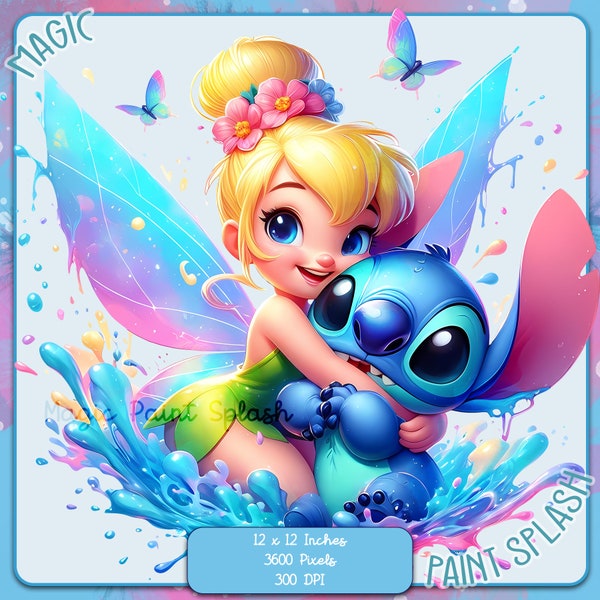 Tinkerbell and Stitch Svg - Etsy