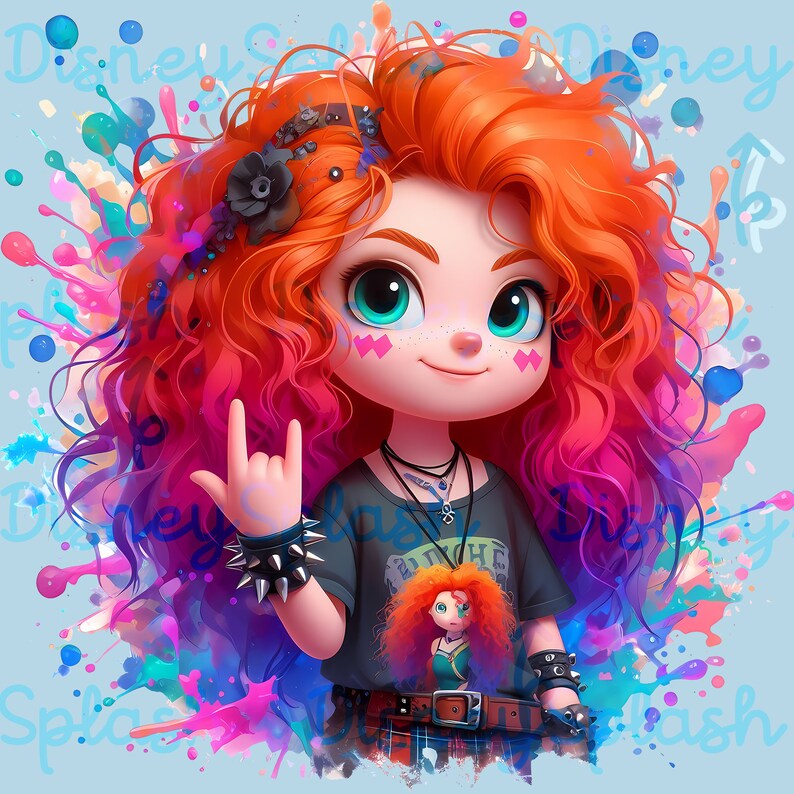 Merida Punk Rock Watercolor Splash, Clipart Images, Graphics and ...