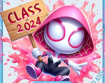 Cute Spidey Diploma, Graduation Watercolor Splash, Clipart Images ...