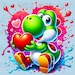 Yoshi Valentine PNG: Watercolor Dragon Clipart (digital Download) - Etsy