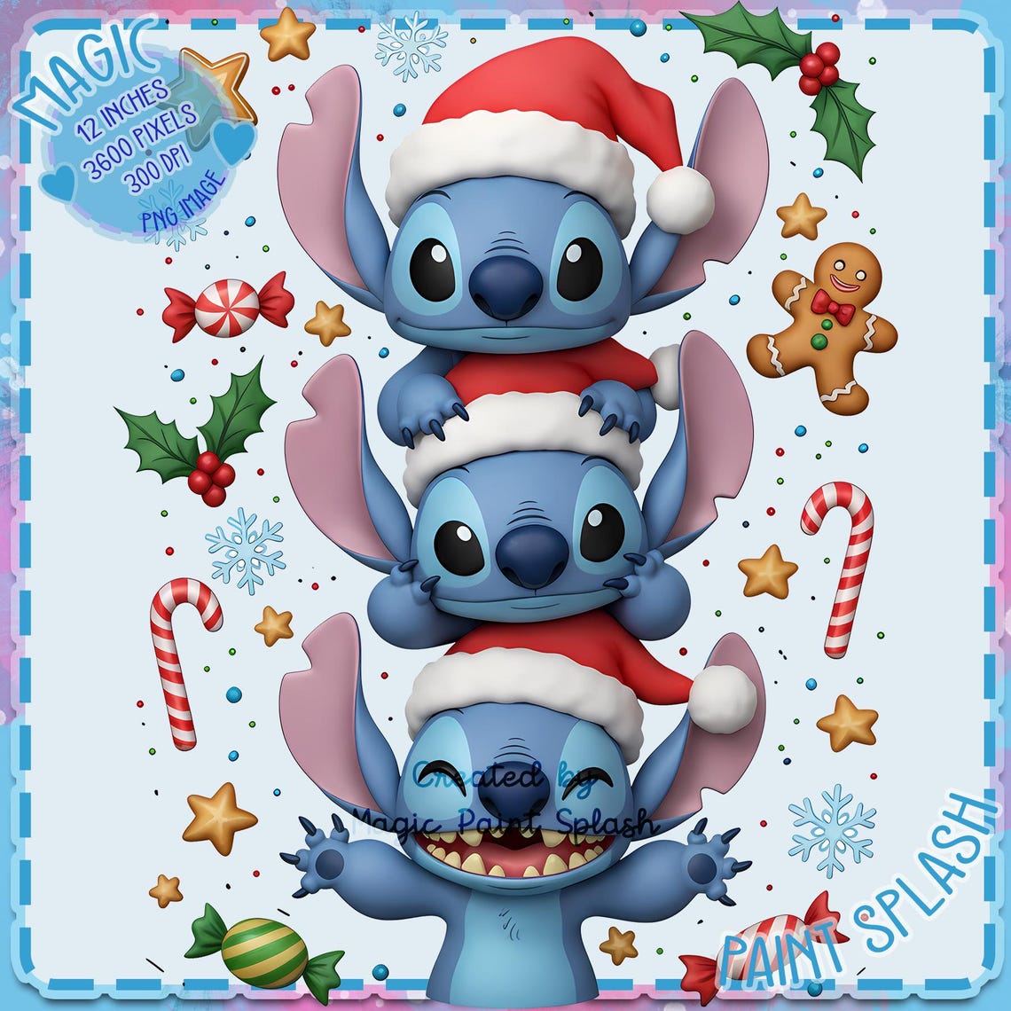 Christmas Stitchmas PNG: Holiday Character Art (digital Download) - Etsy