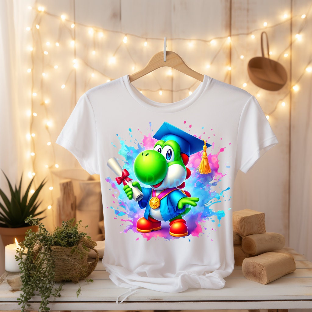 Yoshi Graduation PNG: Watercolor Splash Clipart (digital Download) - Etsy