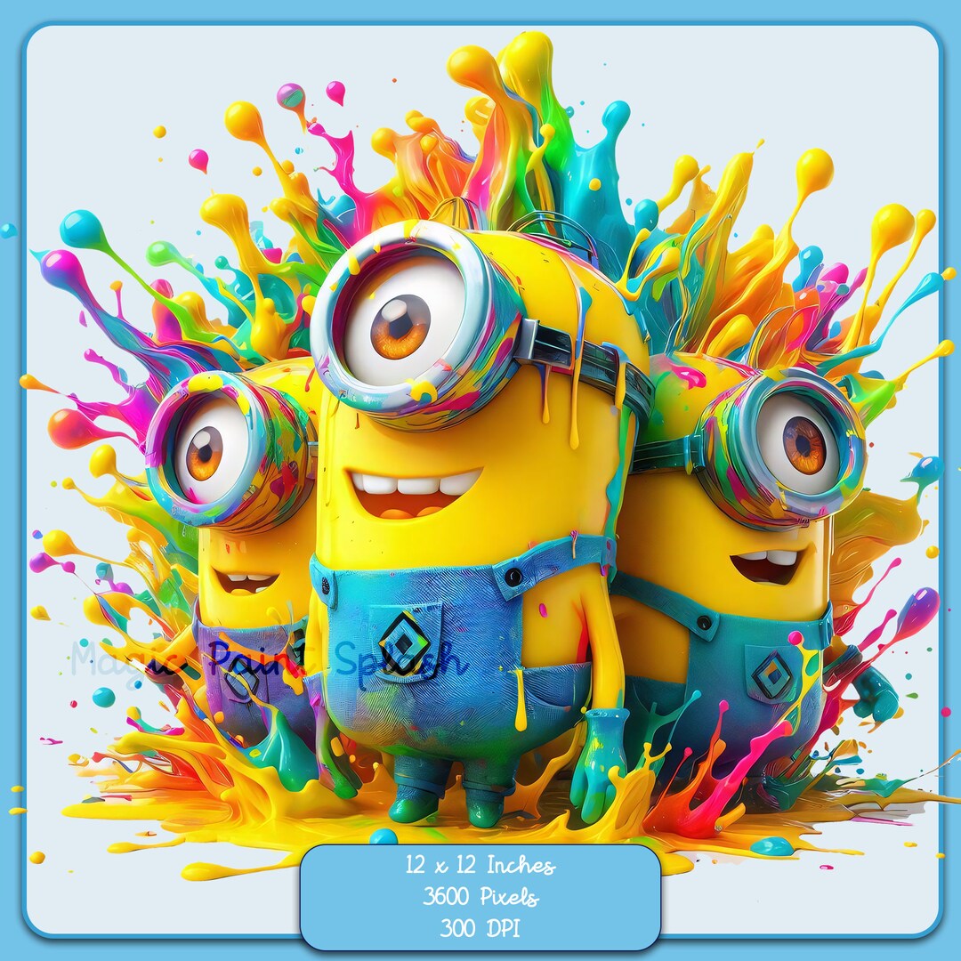 Minions Rainbow Watercolor Splash, Clipart Images, Graphics and Artwork ...