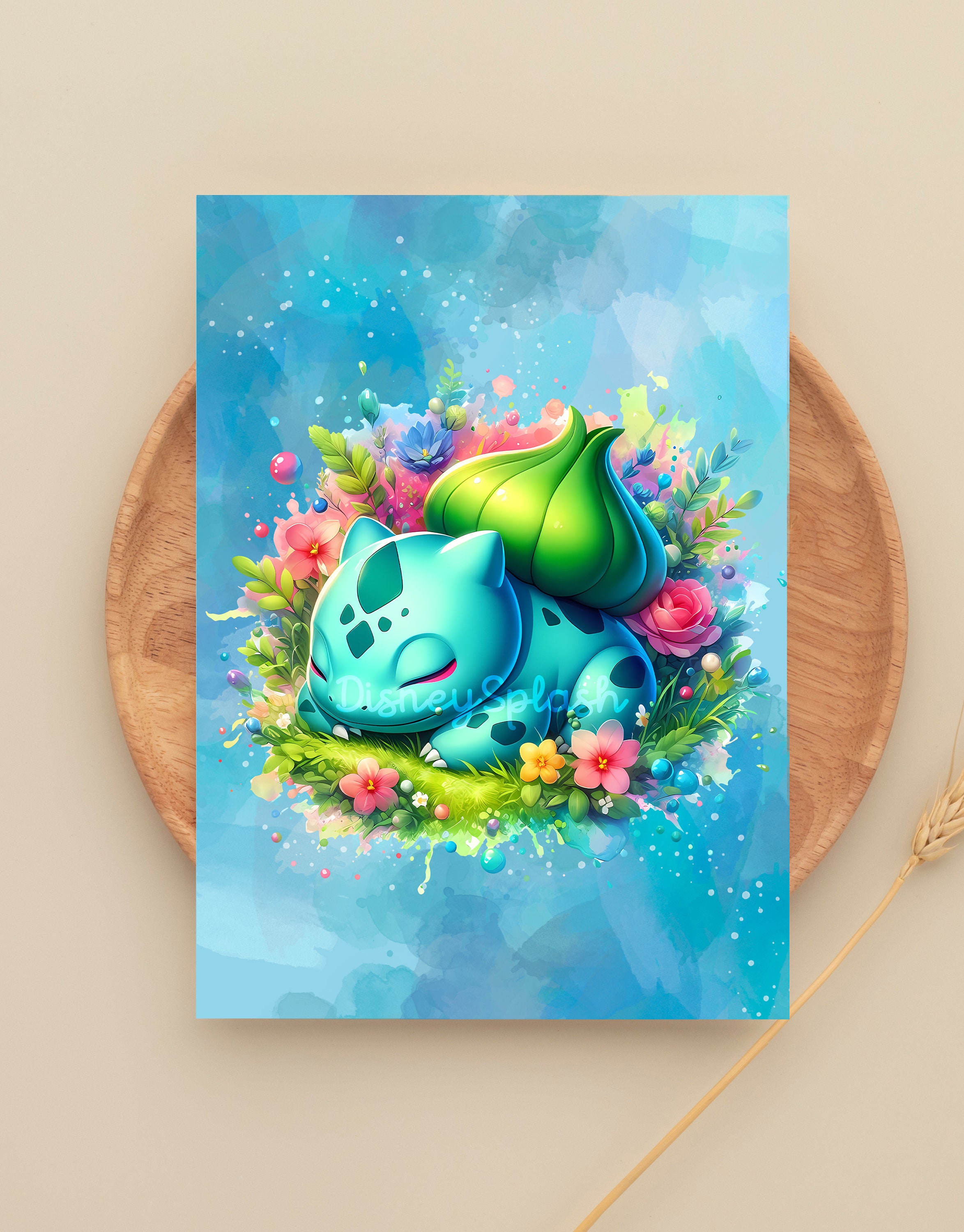Sleepy Bulbasaur Clipart: Rainbow Watercolor PNG (digital Download) - Etsy