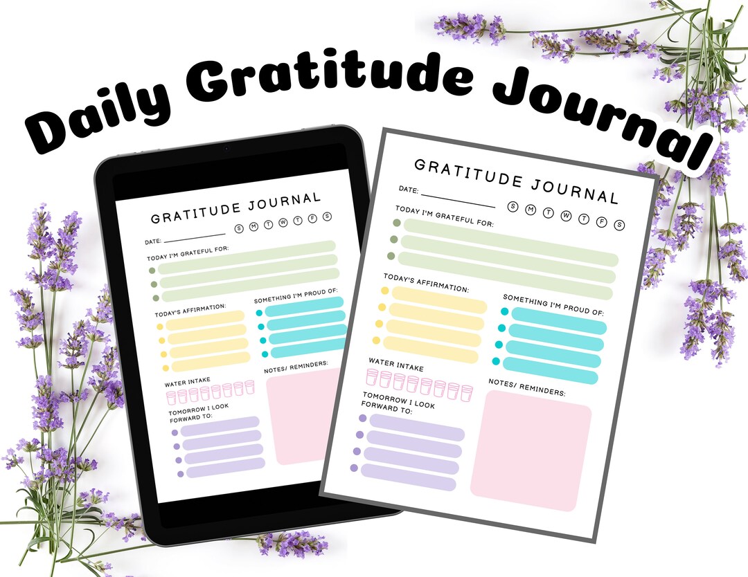 Gratitude Daily Planner Printable Worksheet PDF Instant Download - Etsy