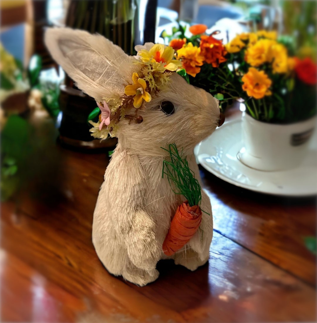 Wicker Bunny Easter Decor Spring Decoration Bunny Sculpture Rabbit ...
