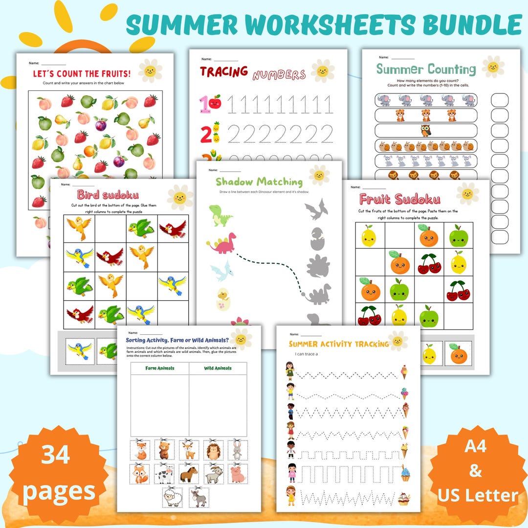 Summer Games & Activities for Kids – Printable Fun for Kindergarten and ...