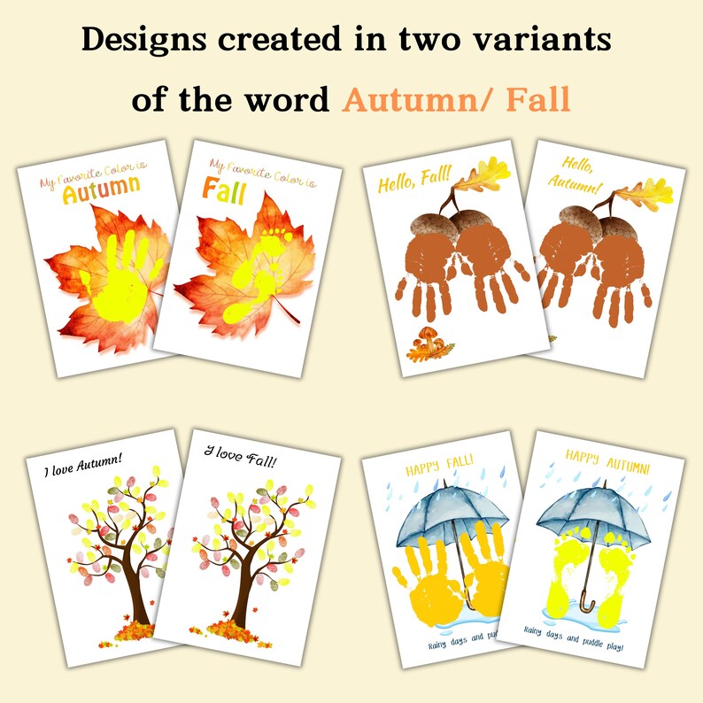 Fall Handprint & Footprint Art: Kids Autumn Keepsake (PDF Download) - Etsy