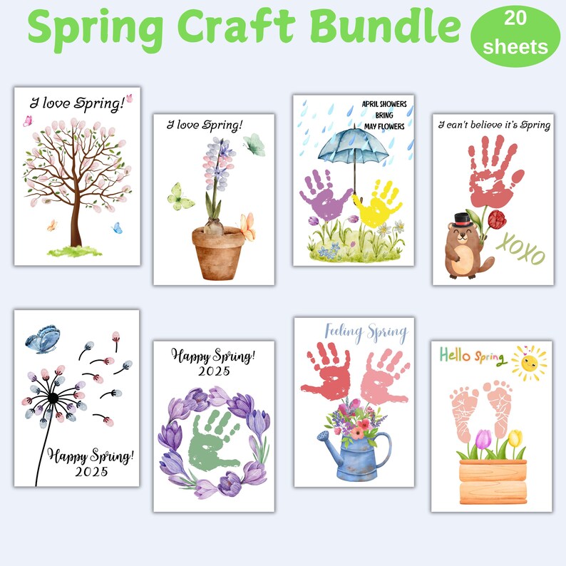 Spring Craft Bundle | Handprint, Footprint & Fingerprint Art | Kids ...