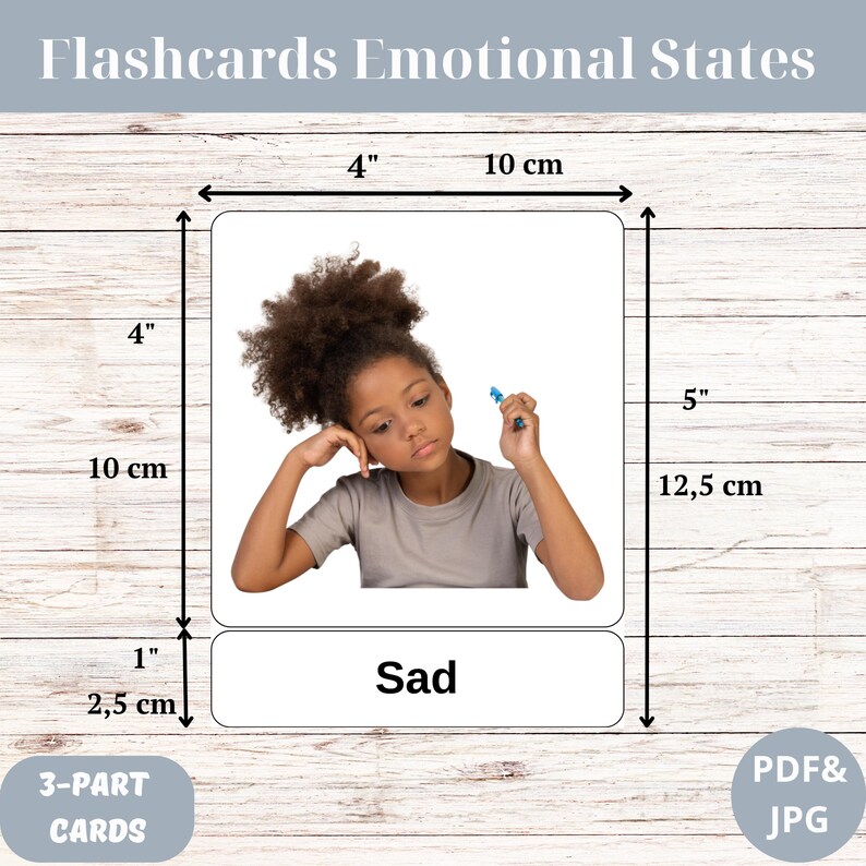 Emotion Flashcards for Kids Real Photo| Feelings Flash Cards | Social ...