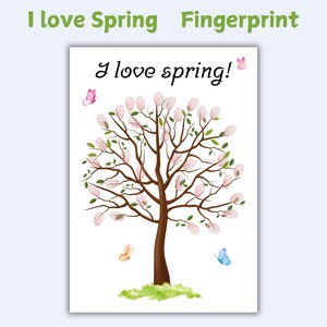 I Love Spring! – Fingerprint Template | Tree Fingerprint Art ...