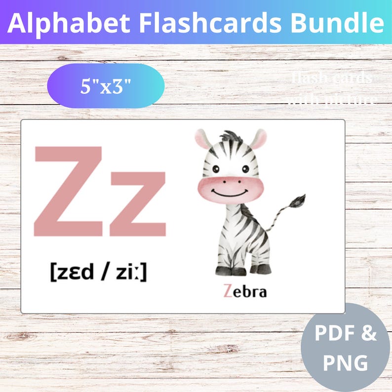 Alphabet Flashcard Bundle Phonetic Alphabet Cards Preschool ABC Flash ...