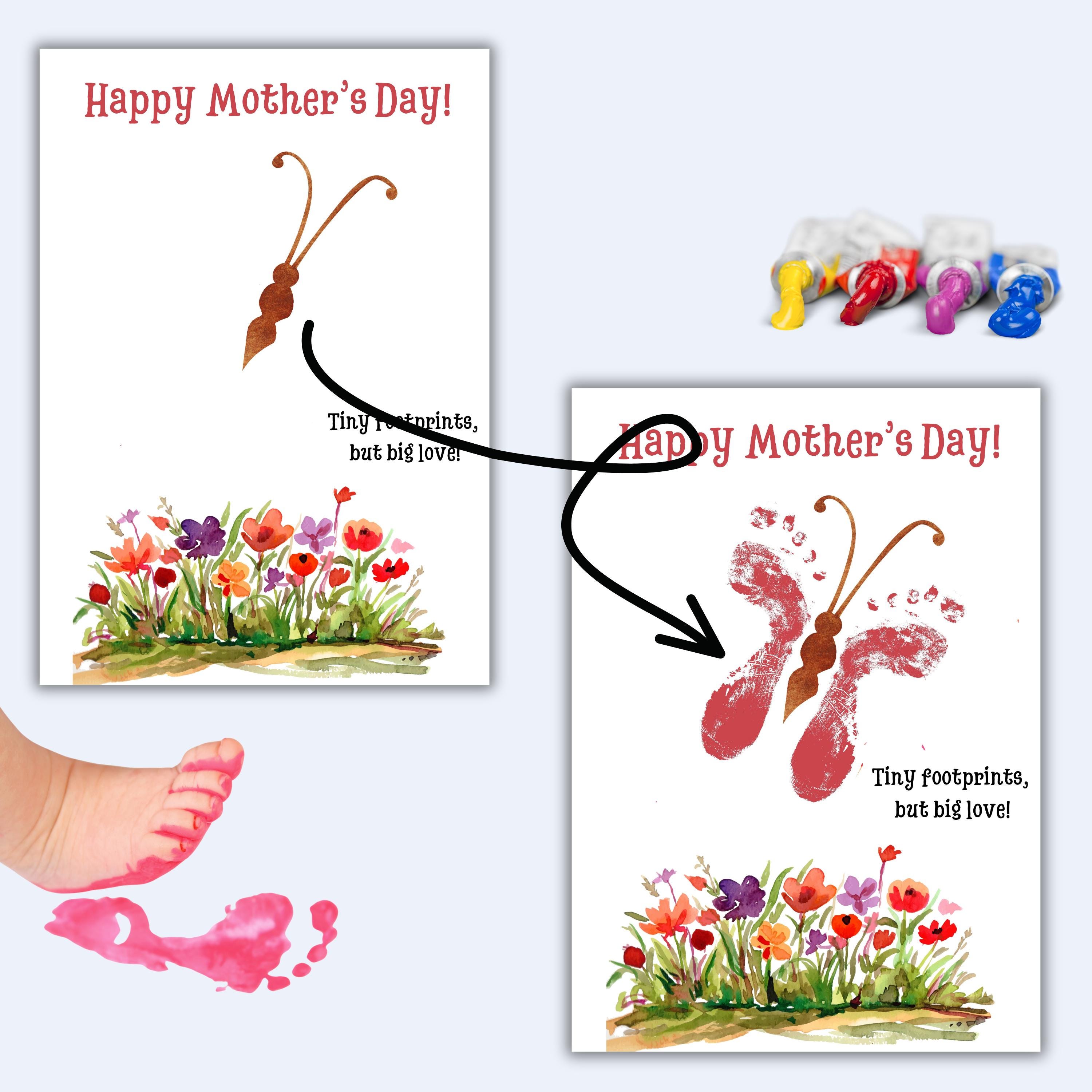 Butterfly Footprint Art: Mother's Day DIY Keepsake (digital Download ...